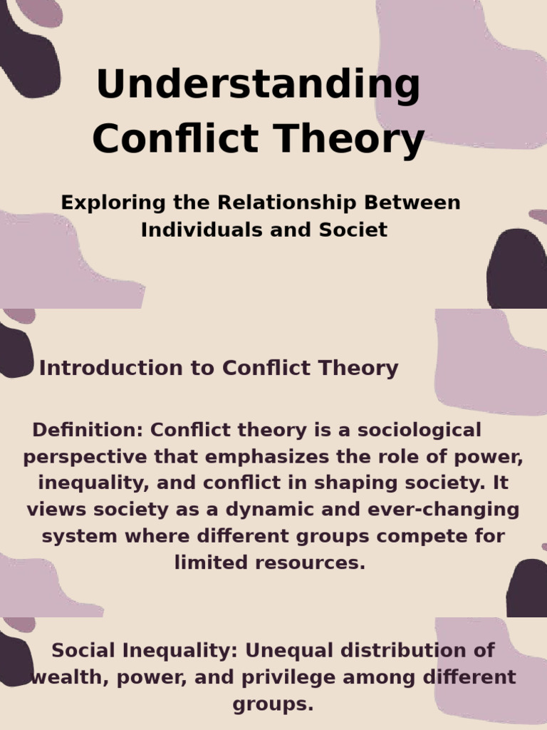 Conflict Theory: Power and Inequality Explained | PDF