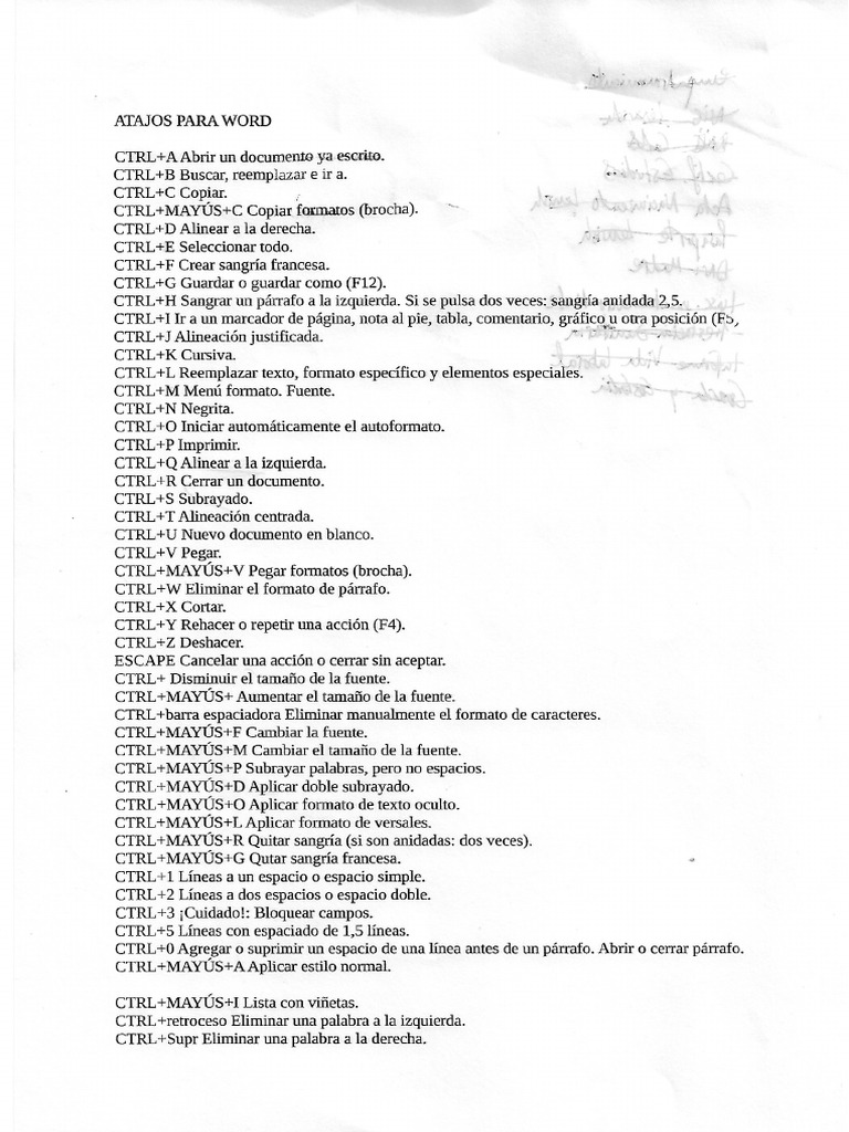 Atajos de Word | PDF