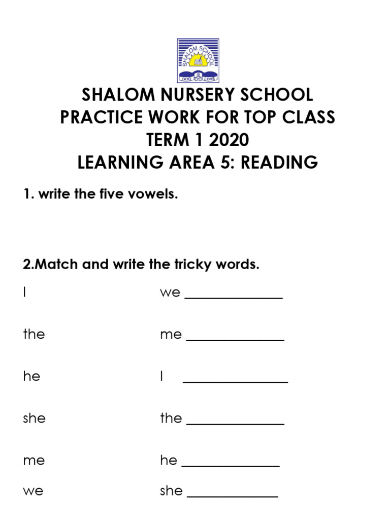 Top Class Practice Work Term 1 Pdf Linguistics 2253