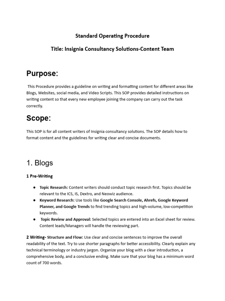 SOP For Content and Social Media Team | PDF | Social Media | Popular ...
