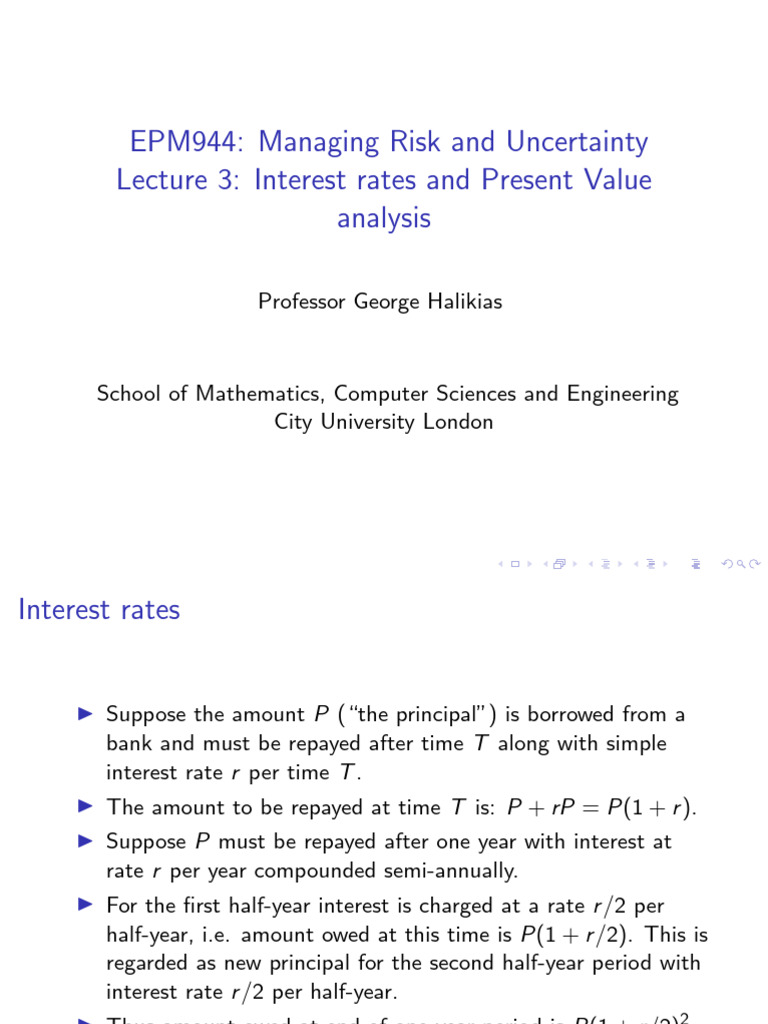 EPM944 Lecture3 v1 | PDF | Net Present Value | Interest