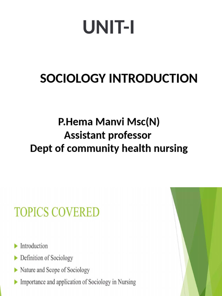 Sociology Unit 1 | PDF