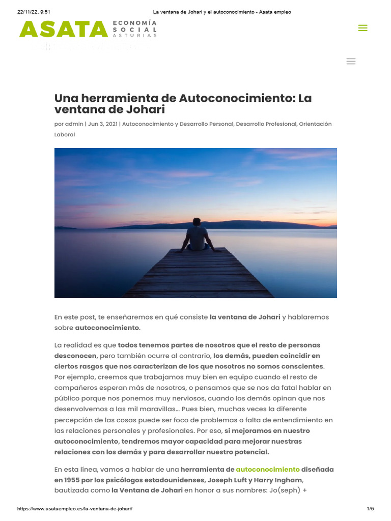 La ventana de Johari y el autoconocimiento - Asata empleo | PDF ...