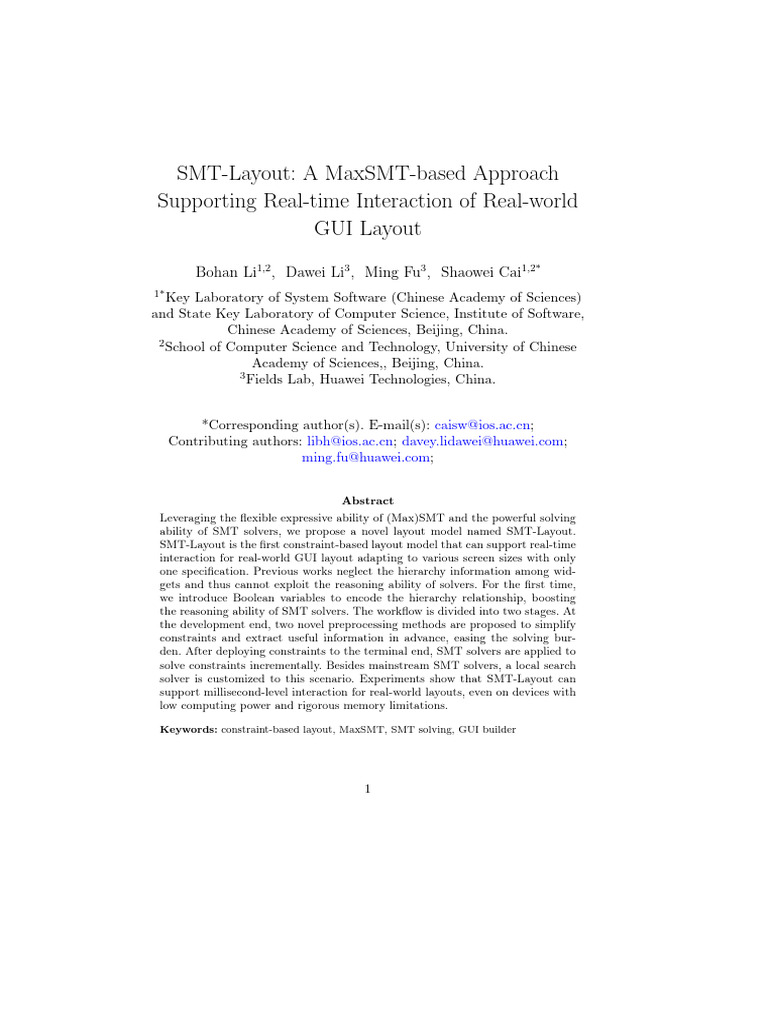 SMT-Layout A MaxSMT-based Approach Supporting Real | PDF | Theoretical Computer Science ...