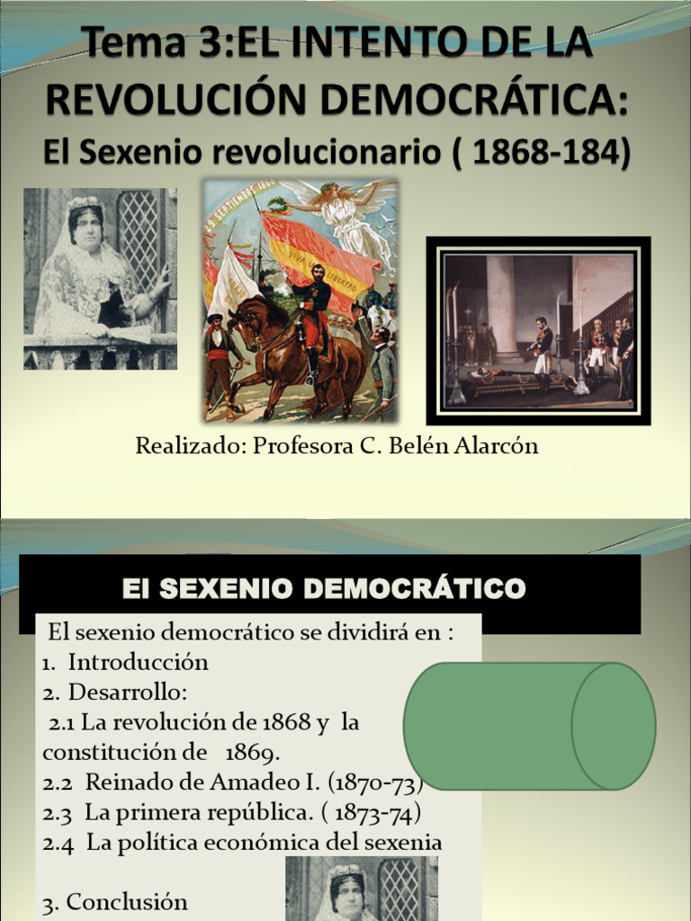 Bloque 5f EL SEXENIO REVOLUCIONARIO (1868-74) | PDF | Gobierno de españa | Política de españa