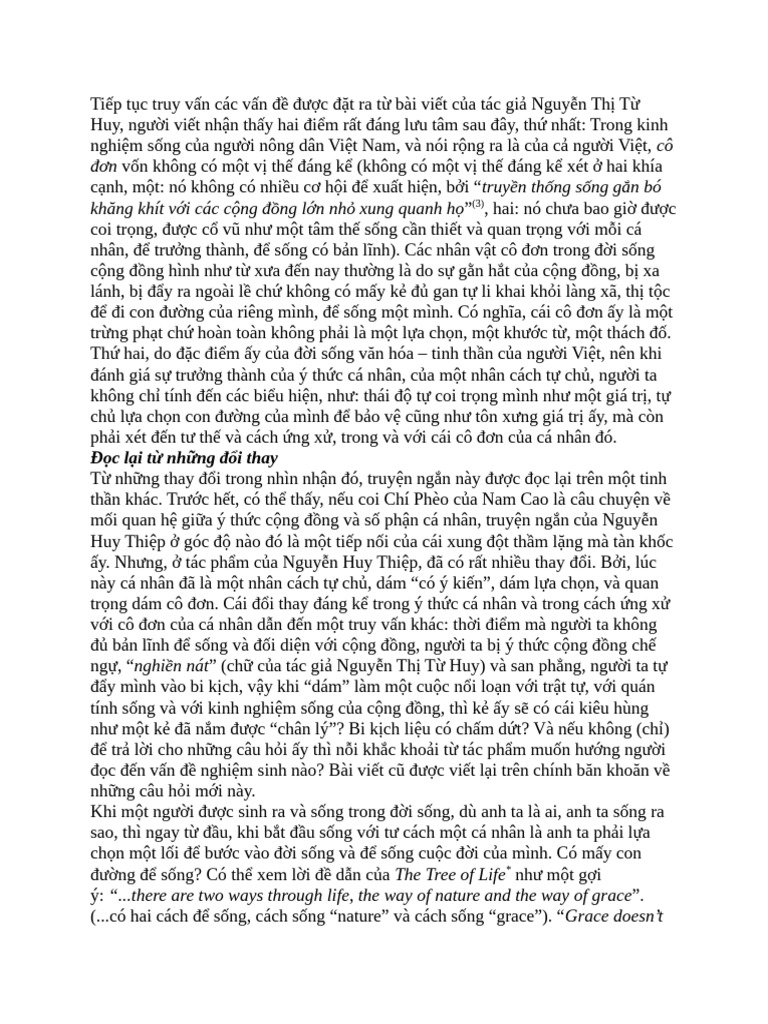 Đọc Lại Trương Chi - NHT | PDF