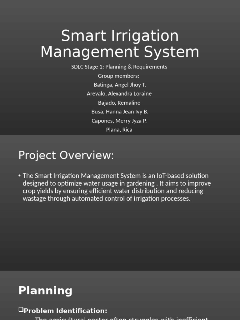 Smart Irrigation Management System | PDF | Internet Of Things | Computing