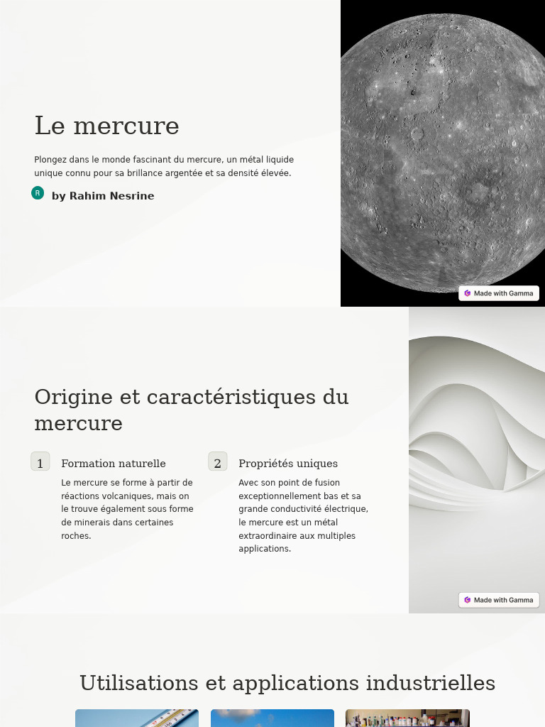 Le Mercure | PDF | Mercure (Élément) | Environnement naturel
