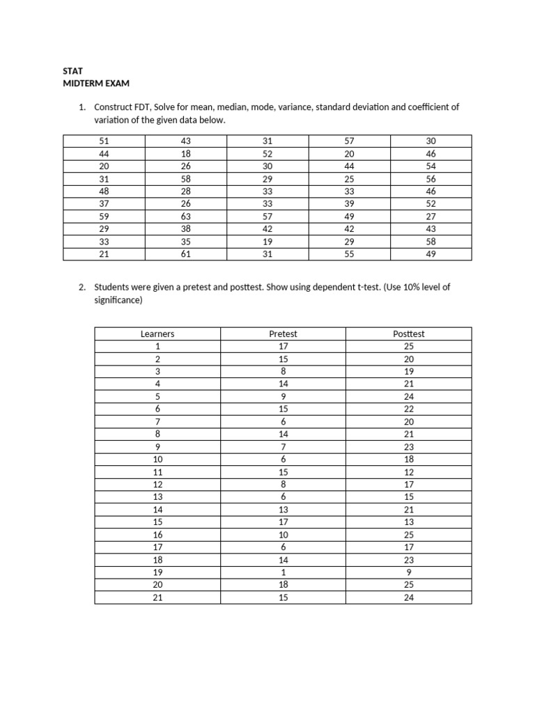 Midterm Exam Stat-grad School | PDF | Statistics | Statistical Inference