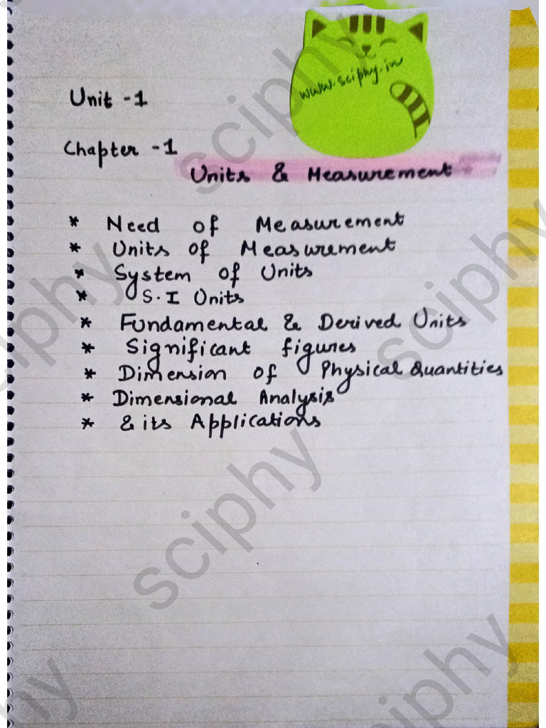 Units & Measurement CH - 1 | PDF