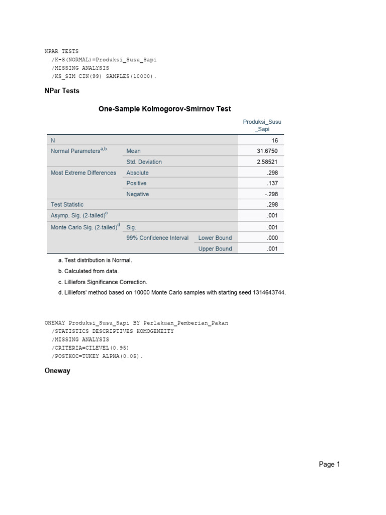 a output one way anova | PDF | Errors And Residuals | Analysis Of Variance