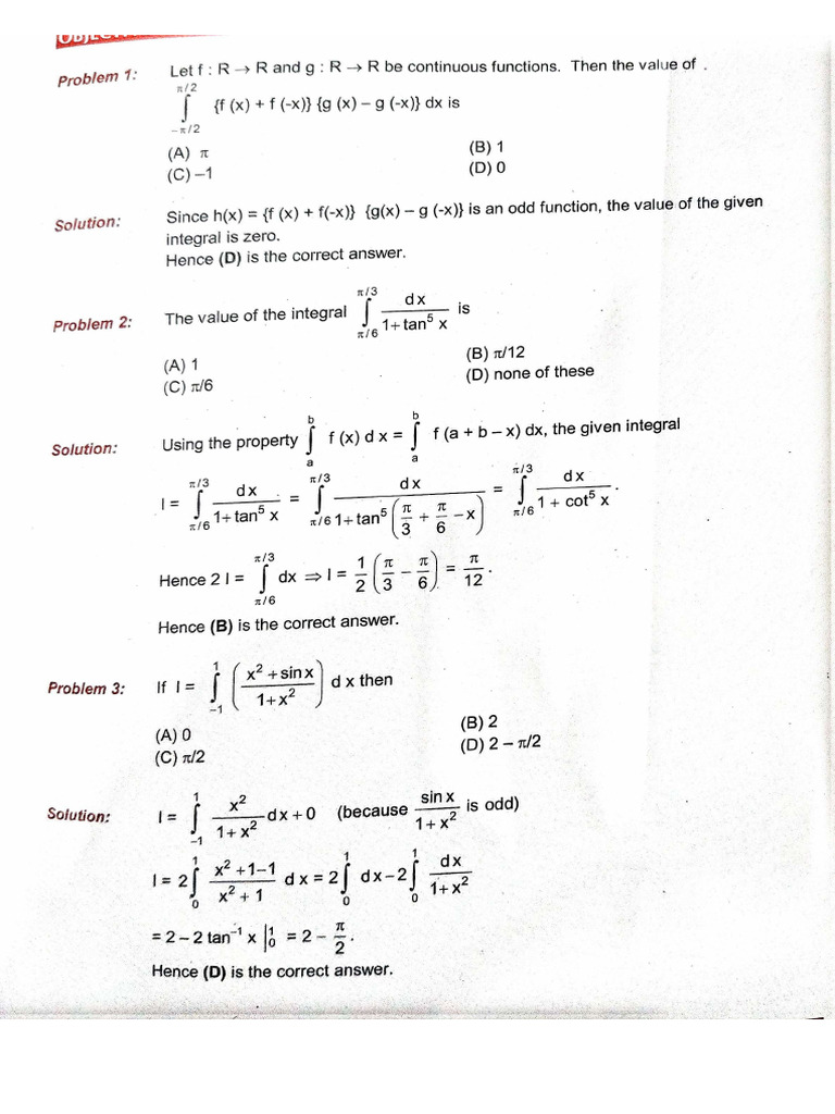 Definite Integrals | PDF