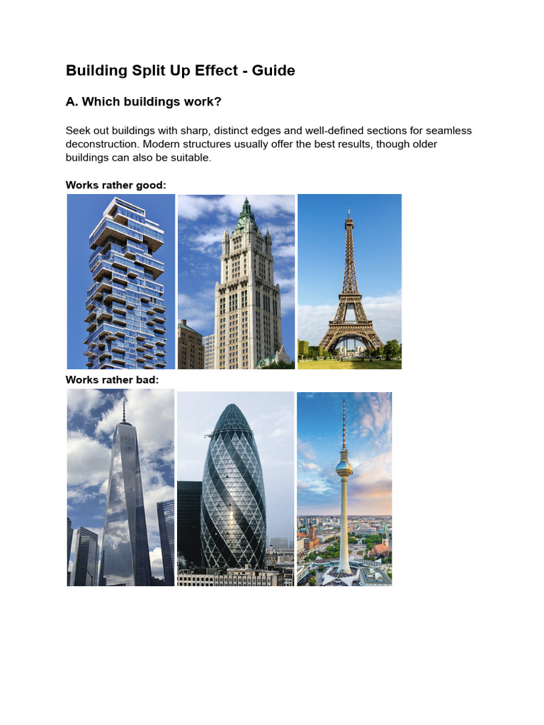 Split Up Effect Tutorial for Buildings | PDF