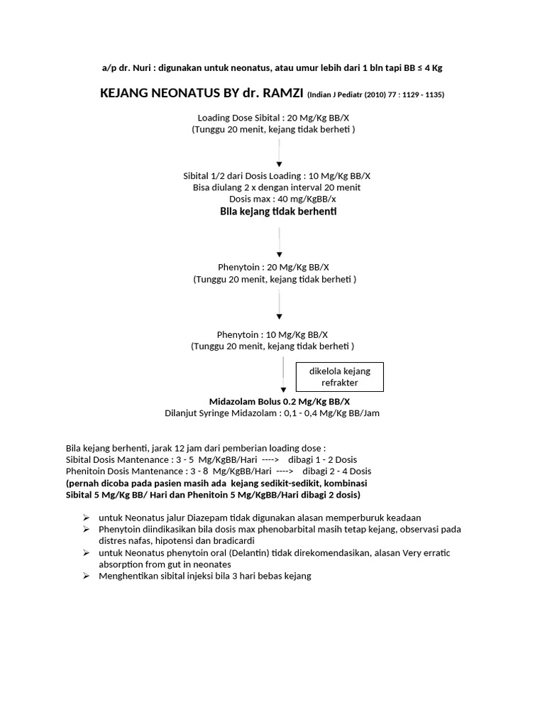 Protokol Penanganan Kejang Neonatus | PDF