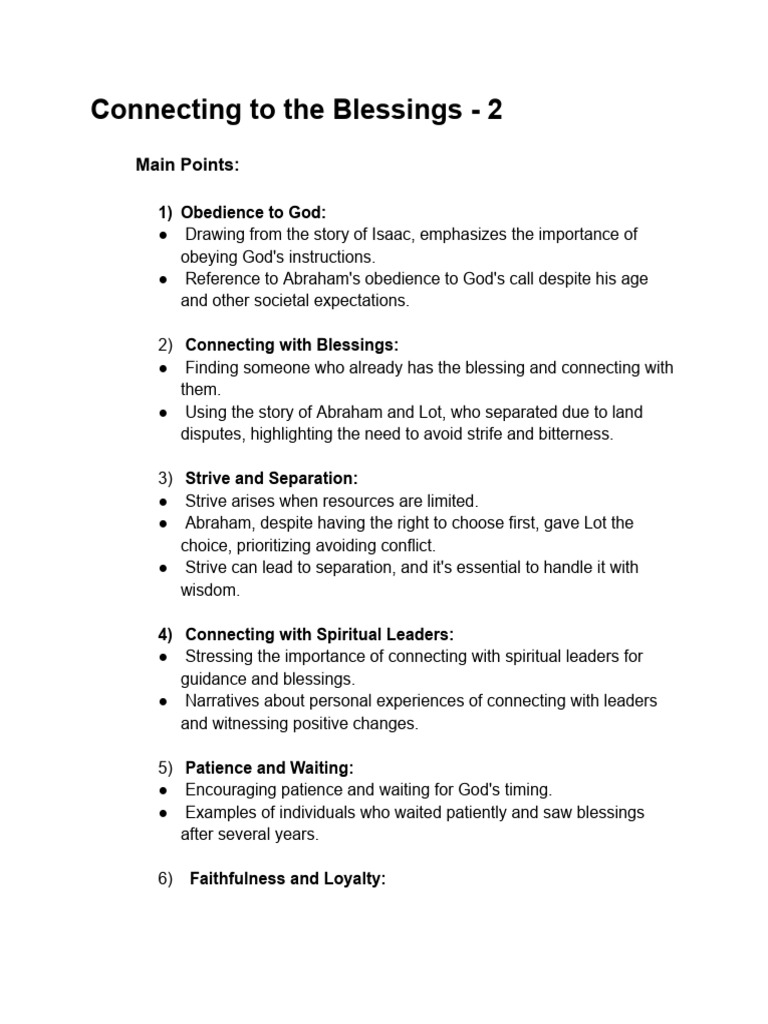 Connecting To The Blessings - 2 | PDF