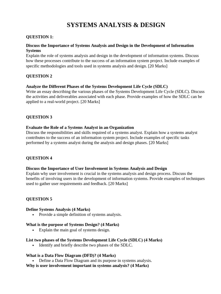 SYSTEMS ANALYSIS & DESIGN | PDF