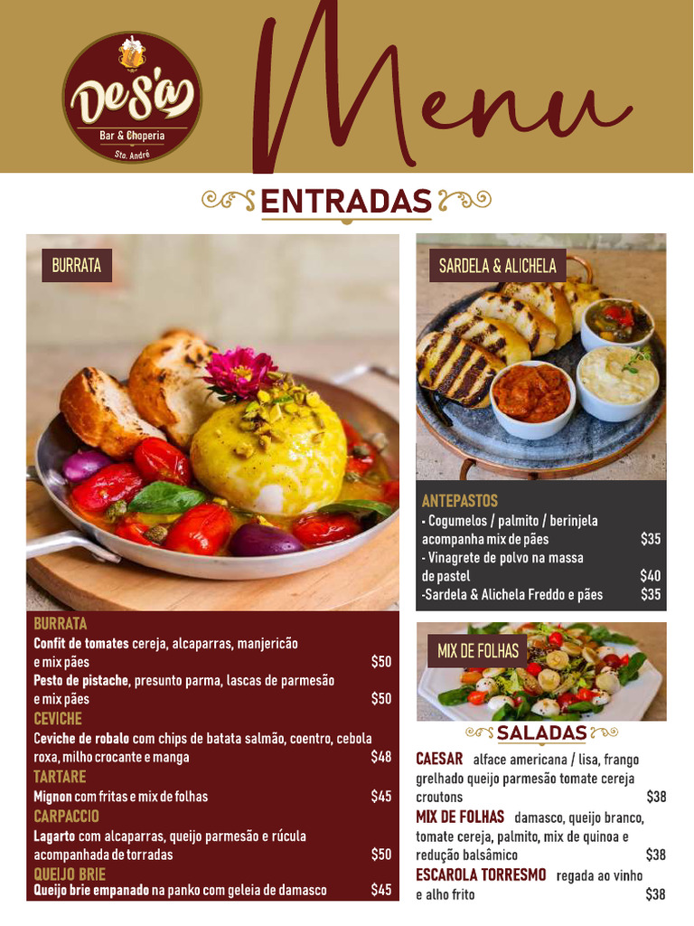 Cardápio de comida | PDF