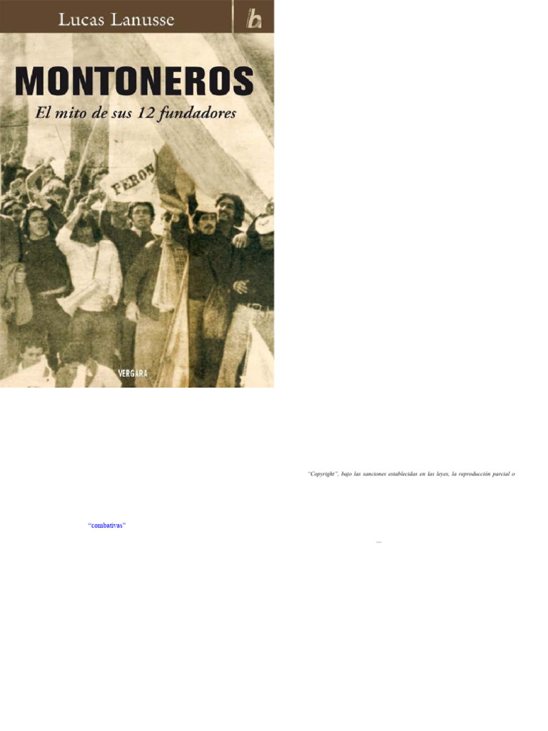Lanusse, Lucas. Montoneros. El Mito de Sus 12 Fundadores (2005) | PDF ...