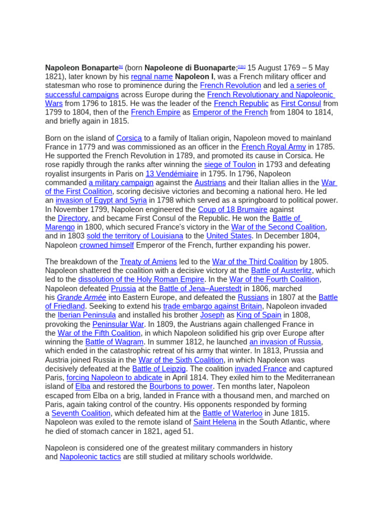 napolean | PDF | Napoleon | First French Empire