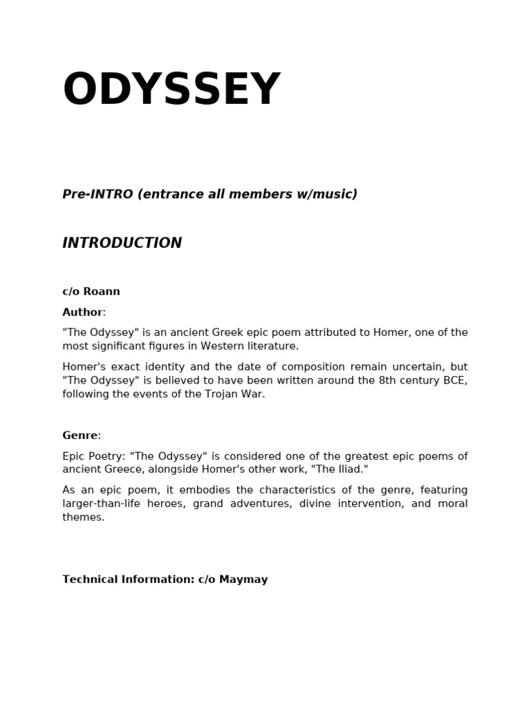 AAODYSSEY | PDF | Odysseus | Odyssey
