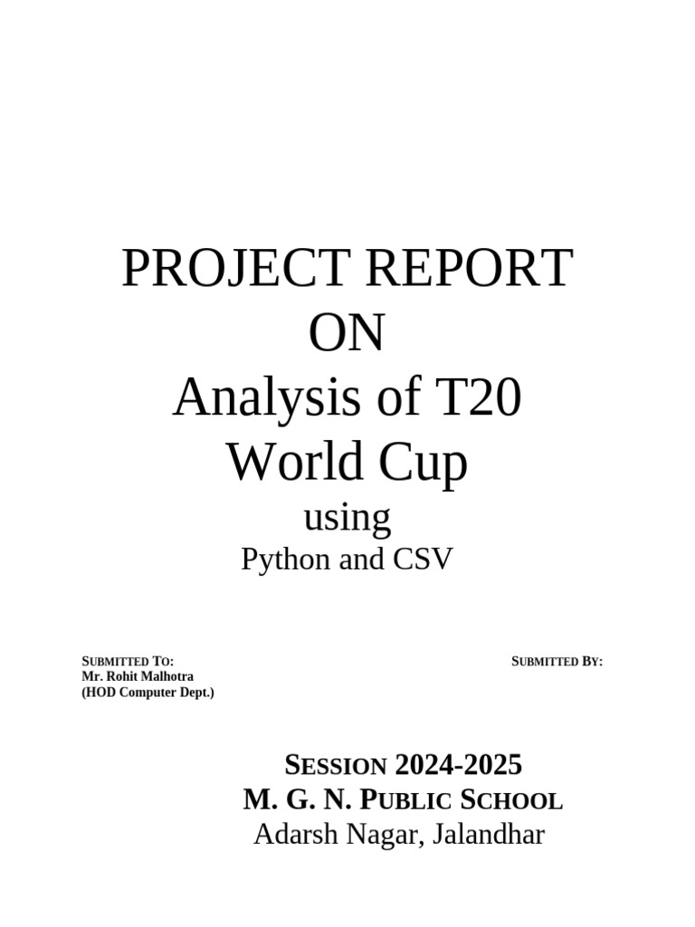 Analysis of T20 World Cup-1 | PDF | Comma Separated Values ...
