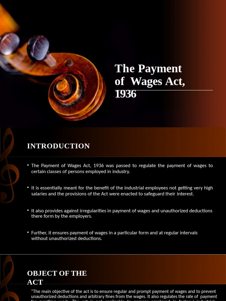 The Payment of Wages Act,1936 | PDF | Employment | Salary