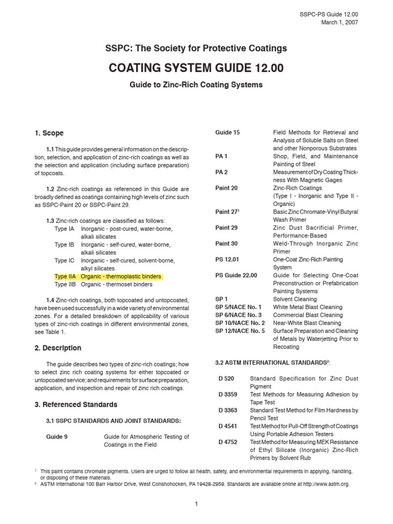 SSPC PS Guide 12.00-2007 | PDF | Coating | Paint