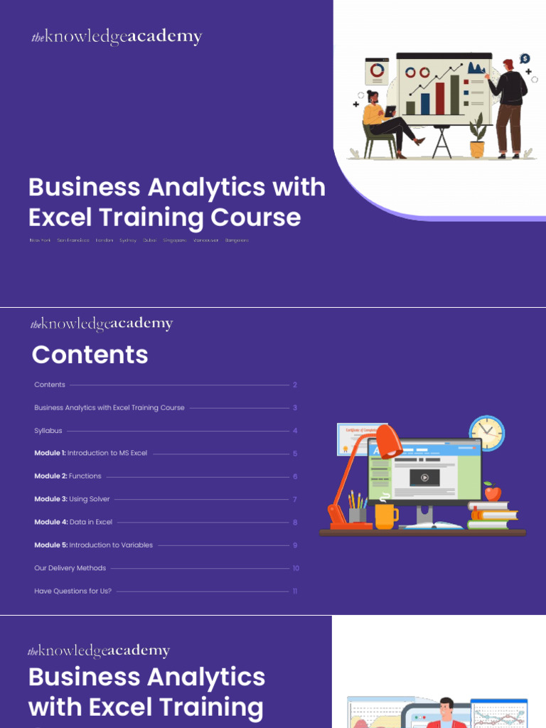 Business Analytics with Excel Course Syllabus | PDF | Microsoft Excel ...