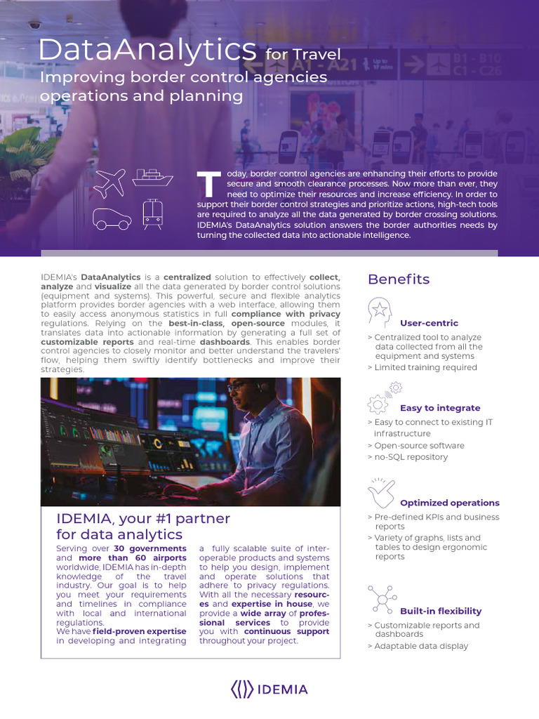 dataanalytics-for-travel-idemia-brochure-202112 | PDF | Computing | Information Technology