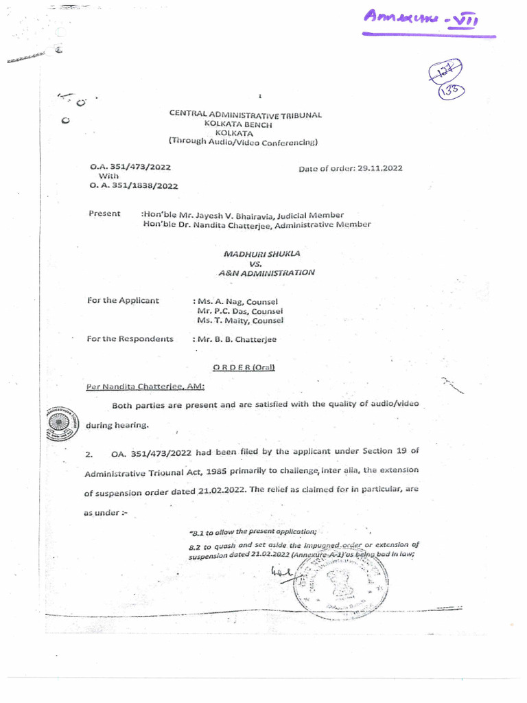 Madhuri Shukla Court Order | PDF