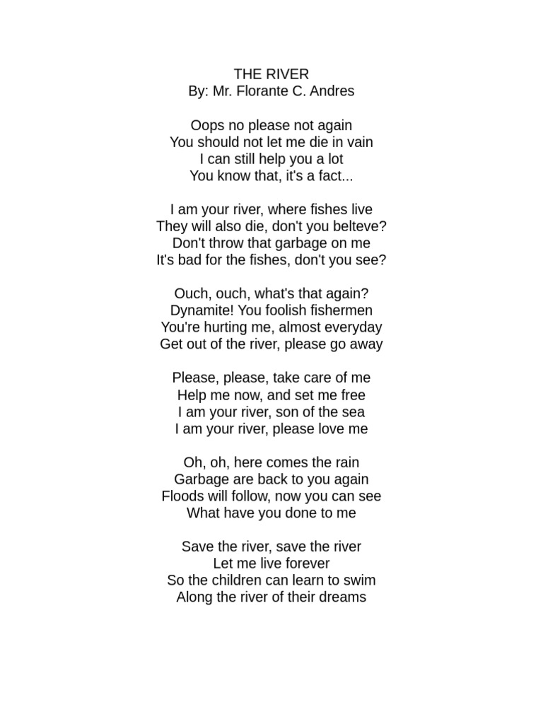 Save the River: A Poem by Florante C. Andres | PDF