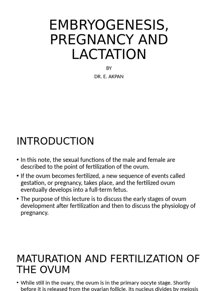 Embryogenesis, Pregnancy and Lactation | PDF | Menstrual Cycle | Ovary