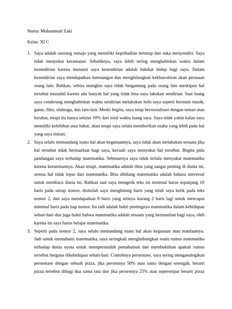 Tugas Matematika Lanjut - M.zaki | PDF