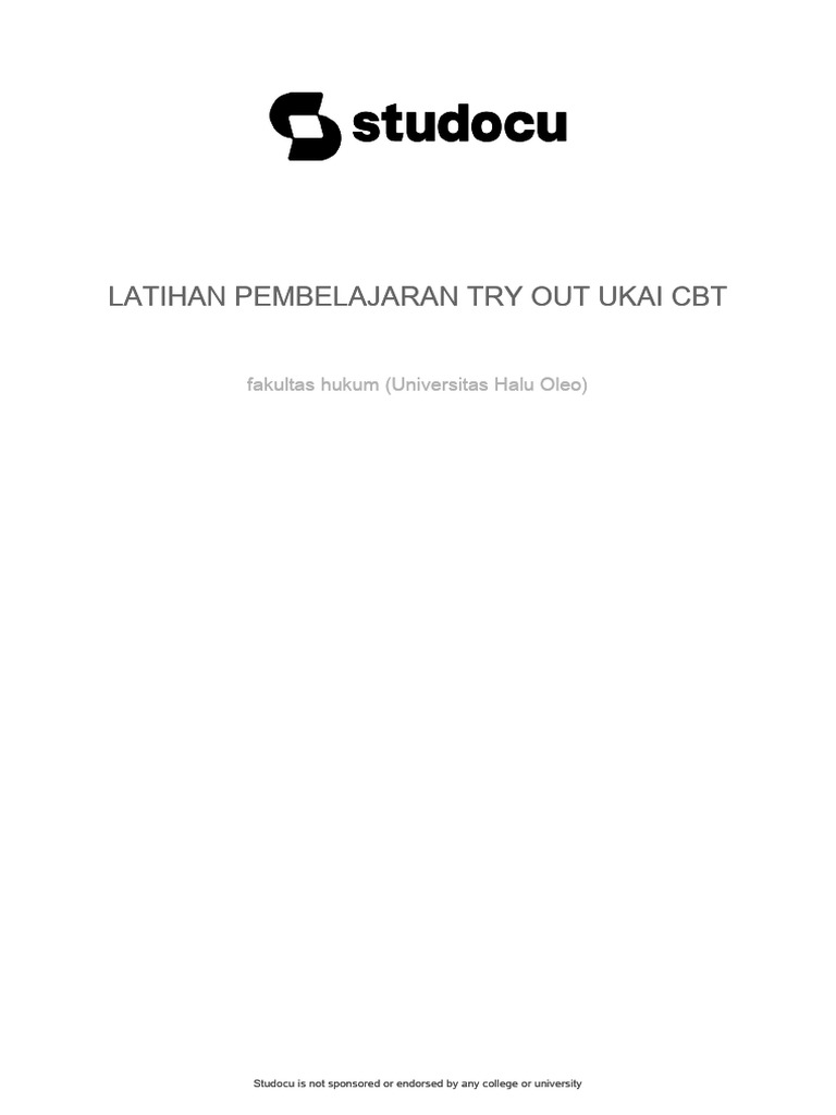 Latihan Pembelajaran Try Out Ukai CBT | PDF