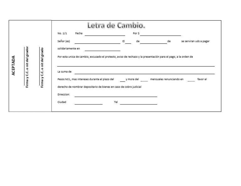 Formato Letra de Cambio PDF | PDF