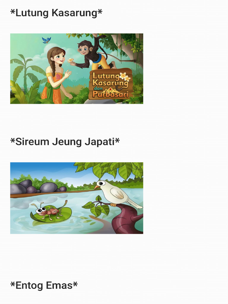 PPT Bahasa Sunda (Contoh Dongeng) | PDF