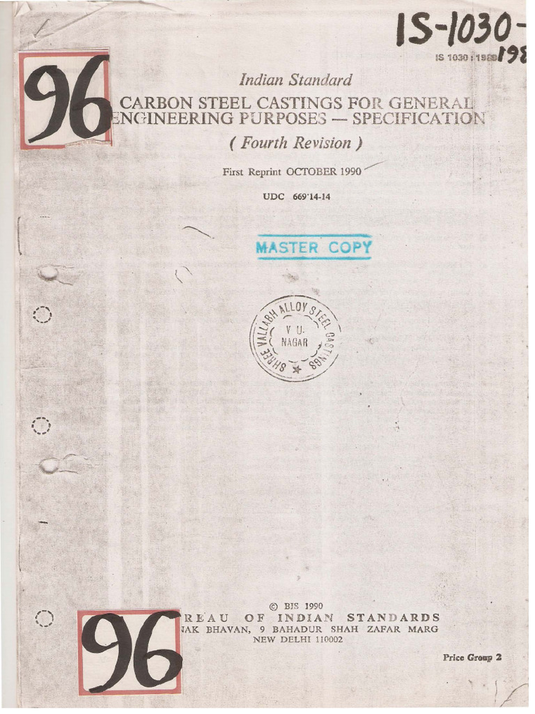 Is - 1030-1989 | PDF