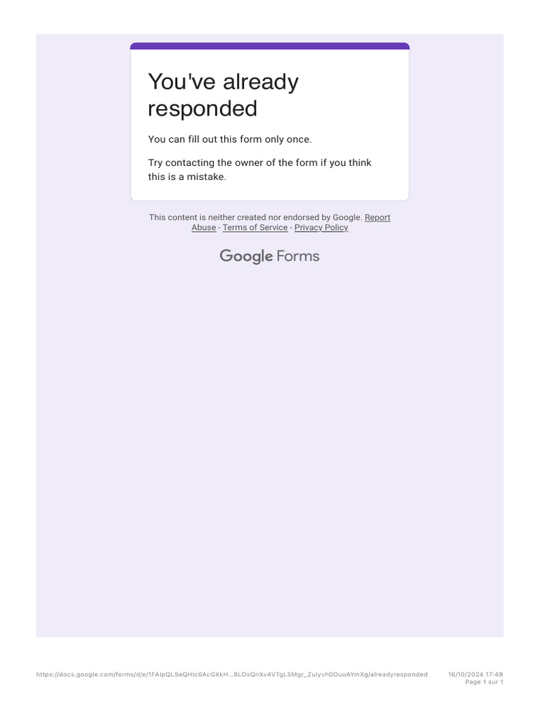 You'Ve Already Responded | PDF