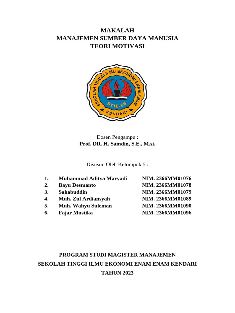 Makalah MSDM_Motivasi | PDF