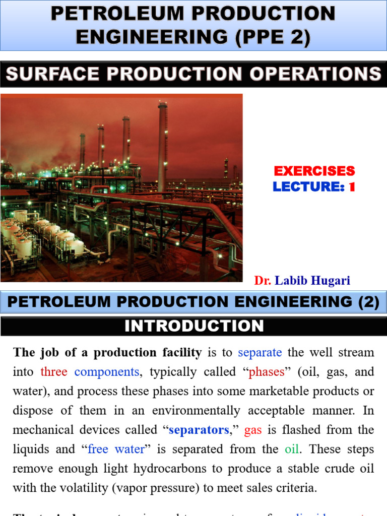 1 - PPE - 2 - SURFACE PRODUCTION-Lab - 1-Dr - Labib | PDF | Phase ...