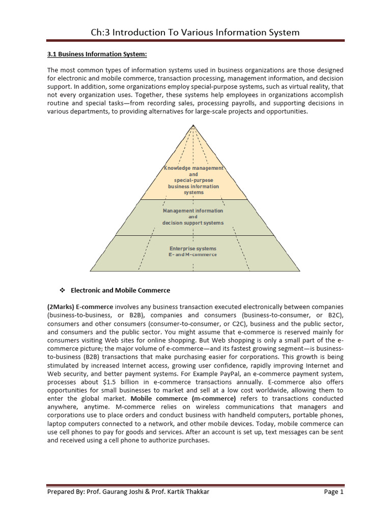Ch3_IntroToInfoSys | PDF | Decision Support System | E Commerce