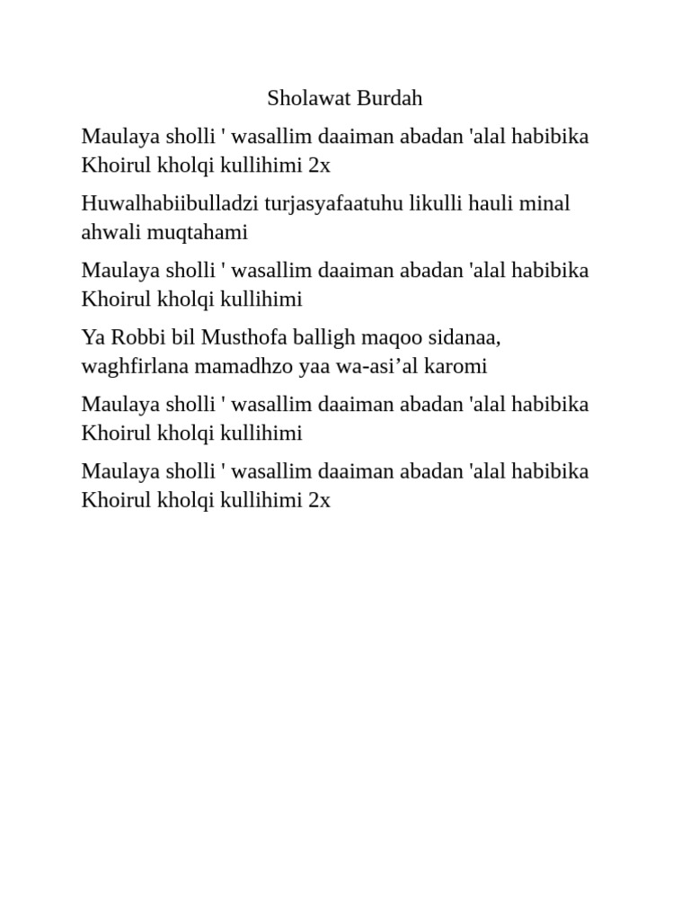 Sholawat Burdah | PDF