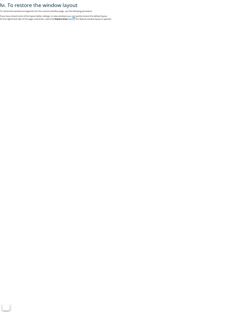 M. To Restore The Window Layout | PDF