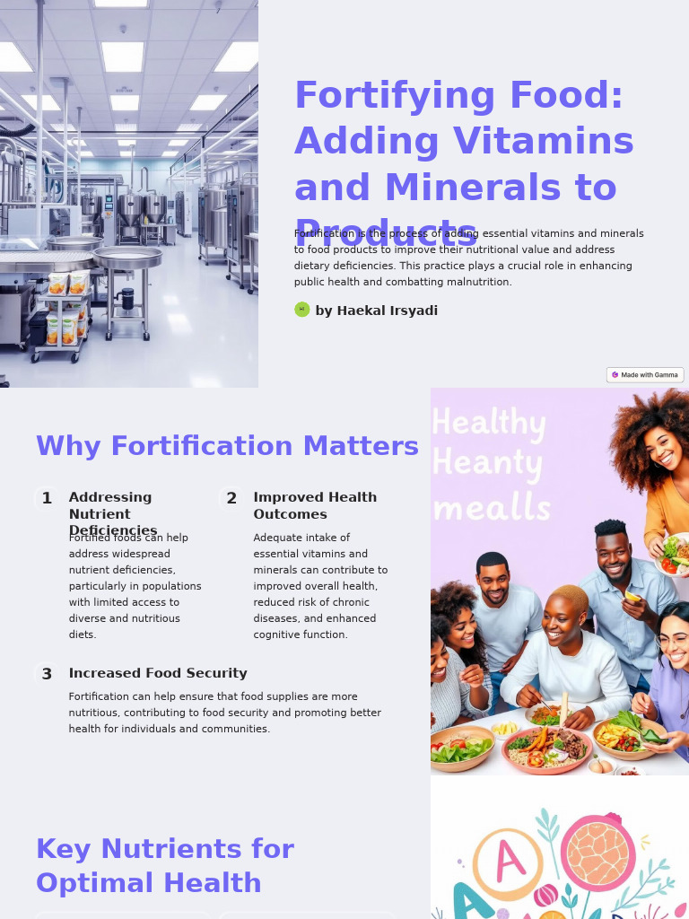 Fortifying Food Adding Vitamins and Minerals To Products | PDF ...