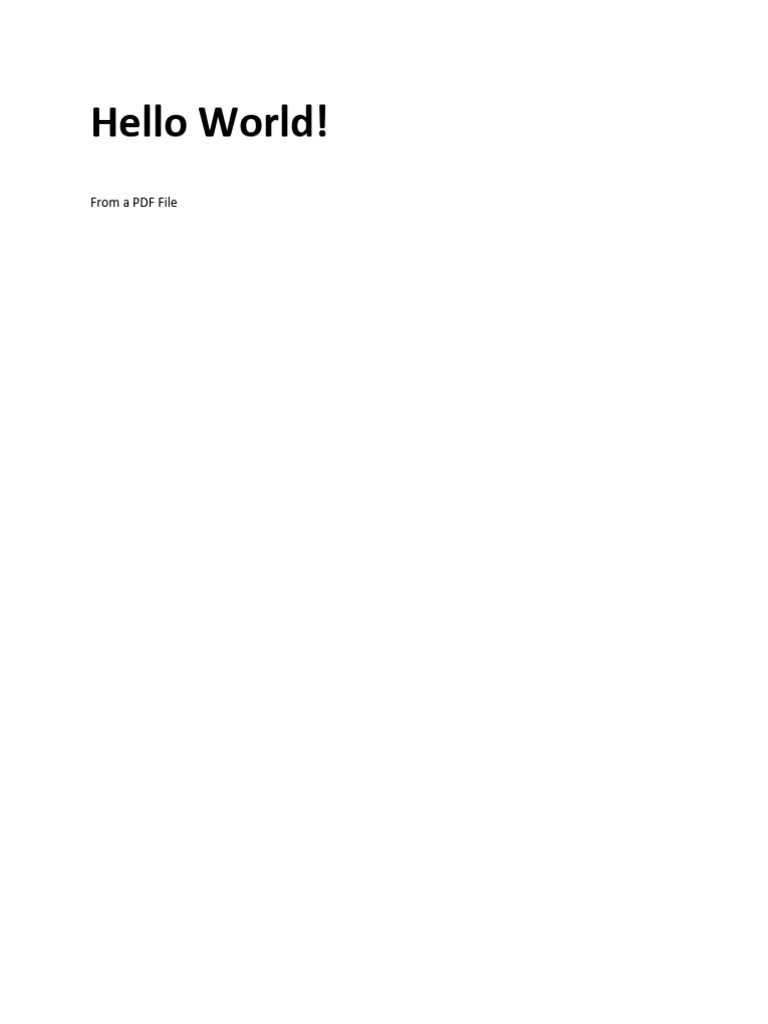 Hello World | PDF