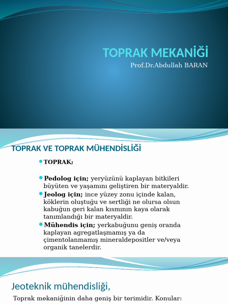 Toprak Mekani̇ği̇ | PDF