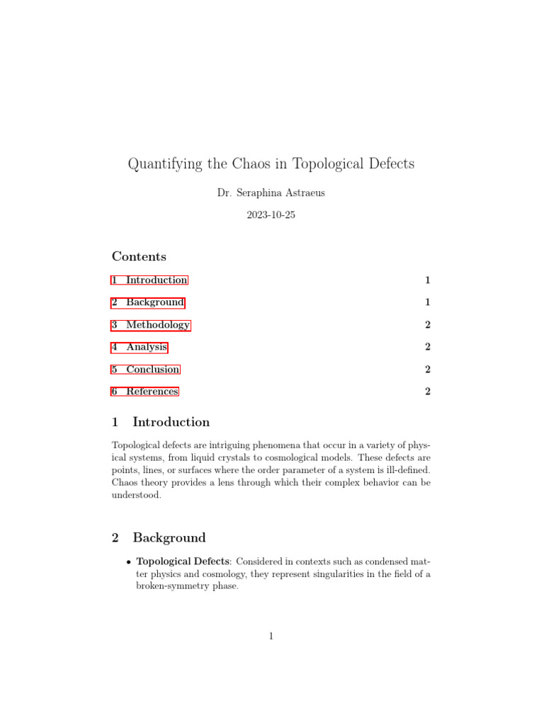Quantifying the Chaos in Topological Defects | PDF