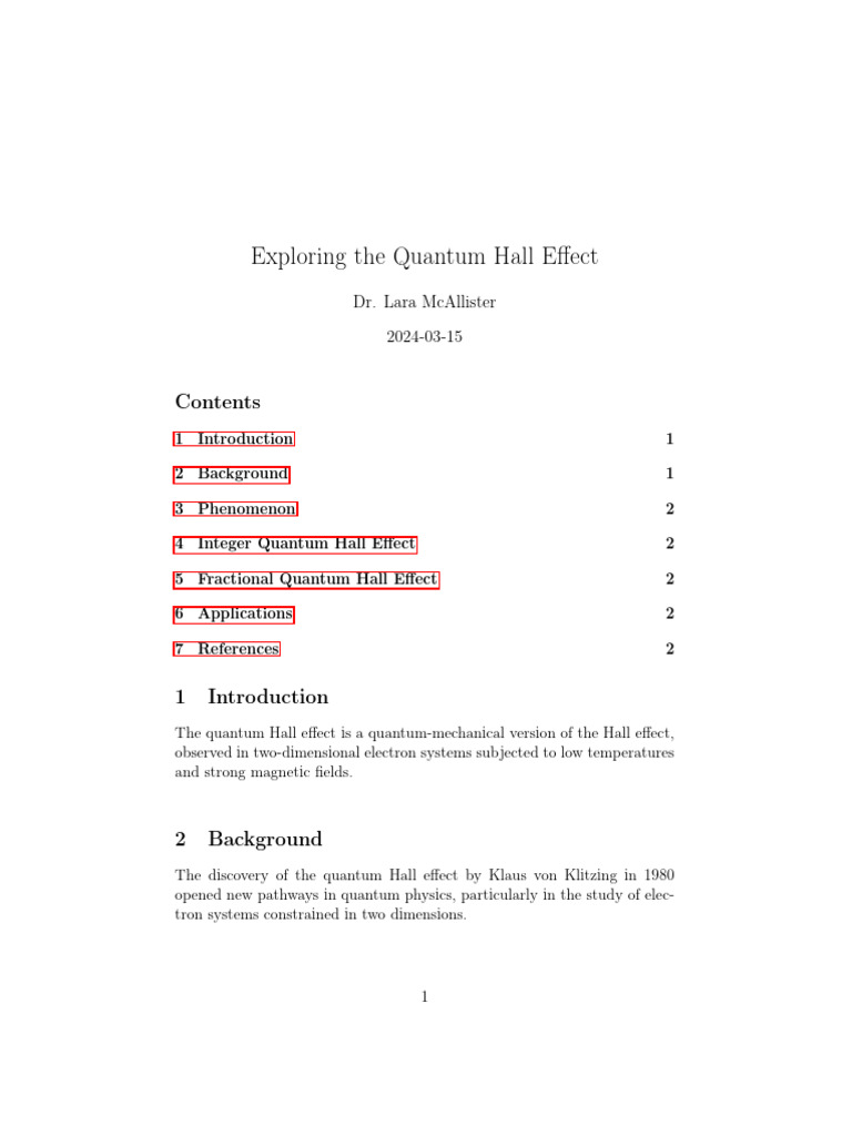 Exploring The Quantum Hall Effect | PDF | Materials Science | Scientific Theories