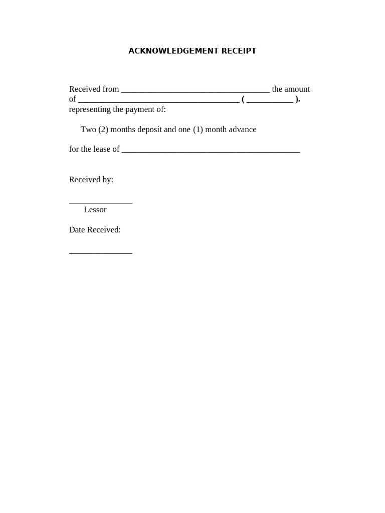 Acknowledgement Receipt | PDF