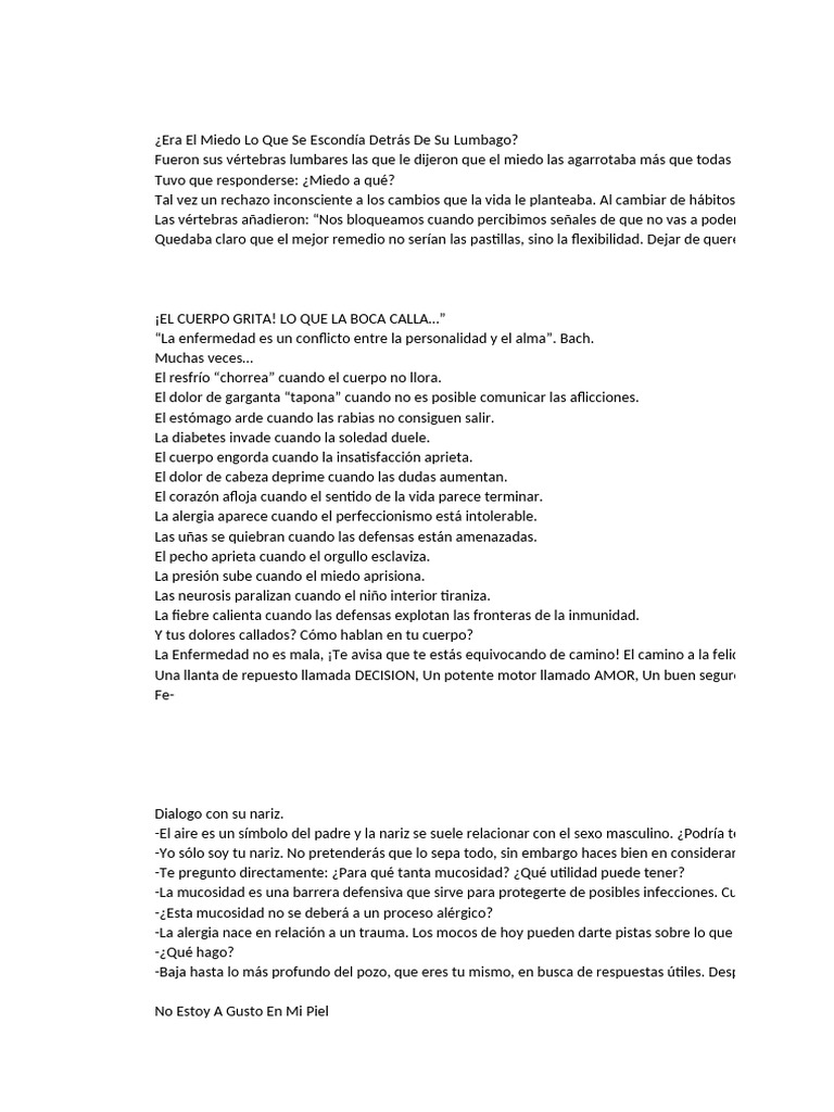 La Boca Calla Lo Que El Cuerpo Dice | PDF | Alergia | Amor